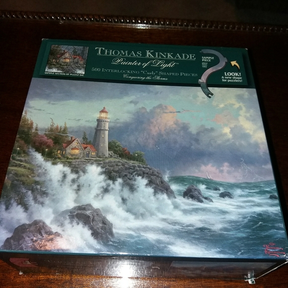 ceaco | Games | Ceaco Thomas Kinkade Curly Shaped Puzzle 50 Conq | Poshmark